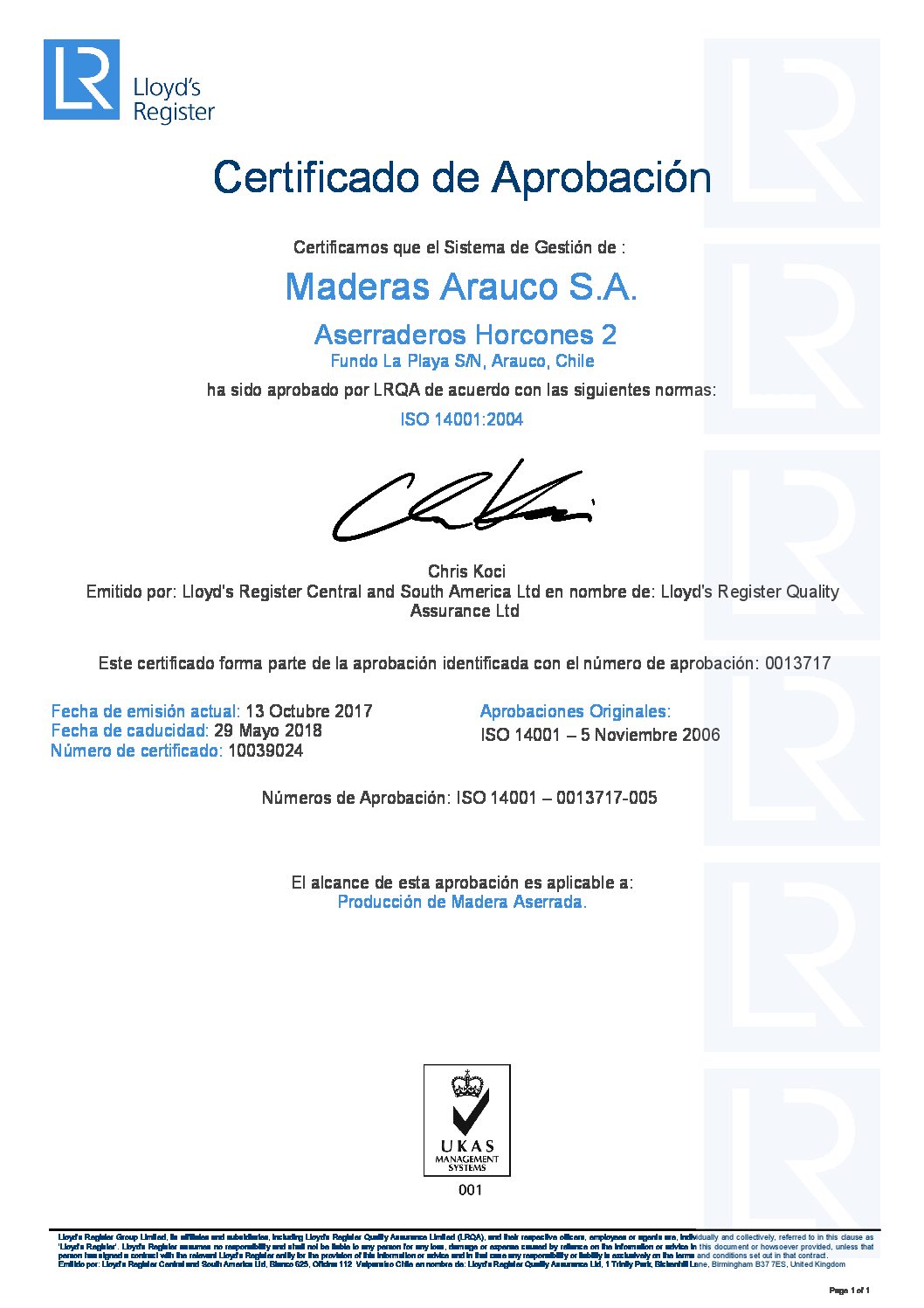 UKAS_SAC0703222_005_EMSS_29052018_Aserraderos Horcones 2 - Arauco